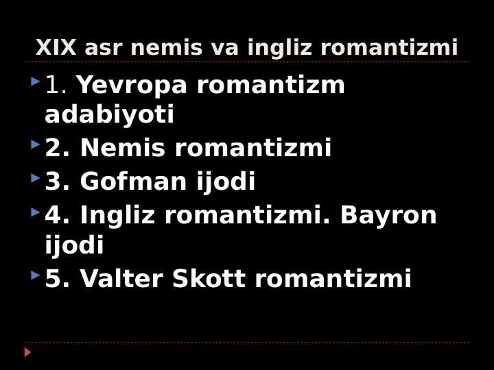 XIX asr nemis va ingliz romantizmi
