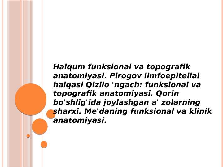 Halqum funksional va topografik anatomiyasi