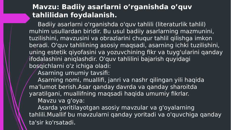 janrlar haqida malumot