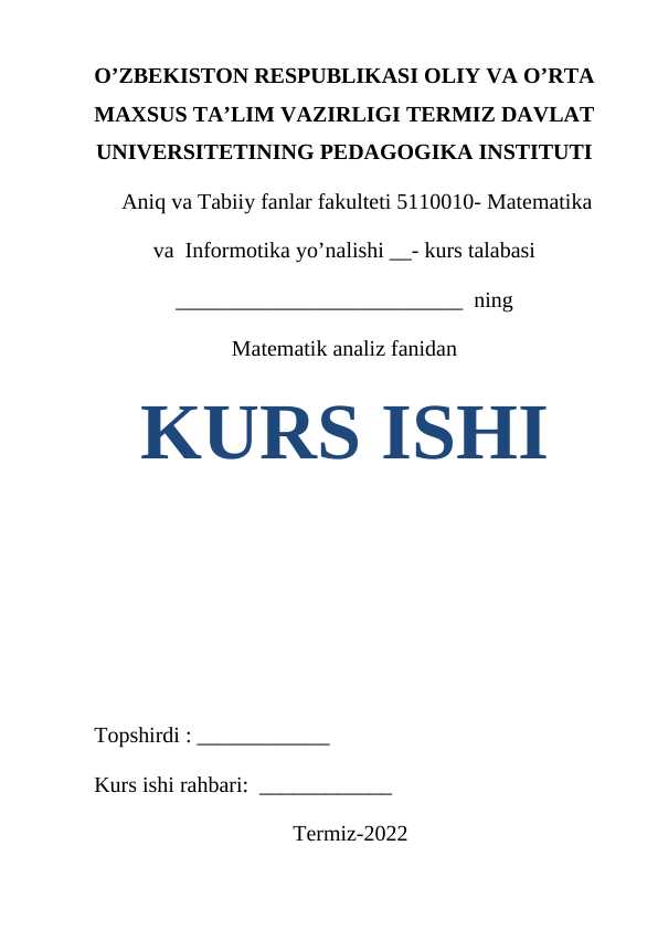 Kurs ishi