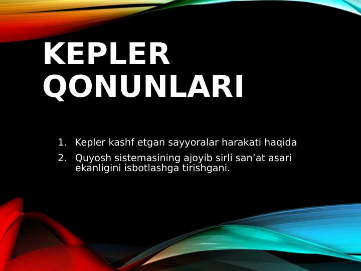 Kepler qonunlari