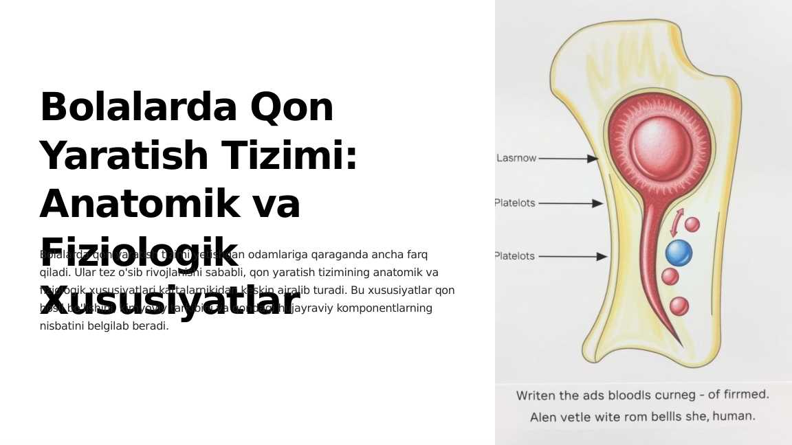 Bolalarda Qon Yaratish Tizimi: Anatomik va Fiziologik Xususiyatlar