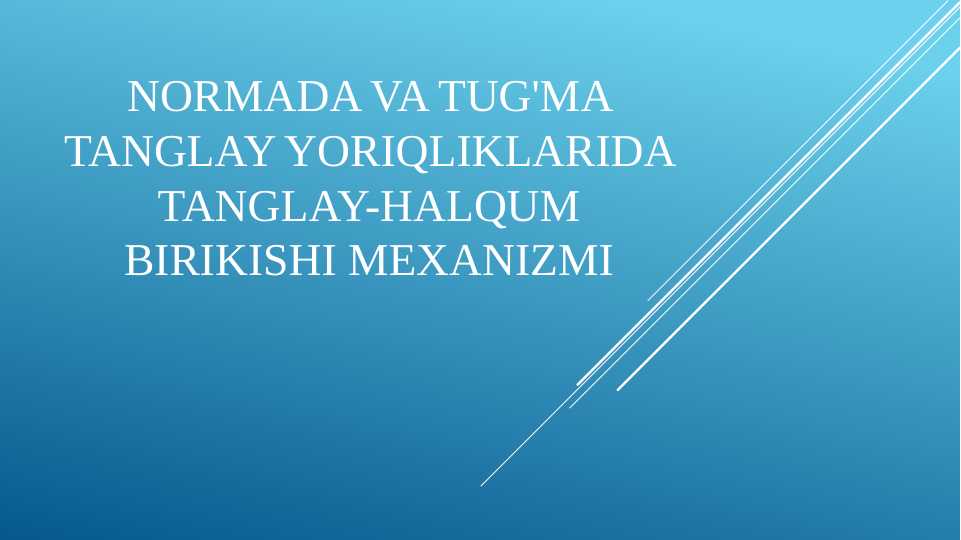 Normada va tug'ma tanglay yoriqliklarida tanglay-halqum birikishi mexanizmi