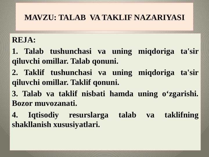 TALAB VA TAKLIF NAZARIYASI pptx