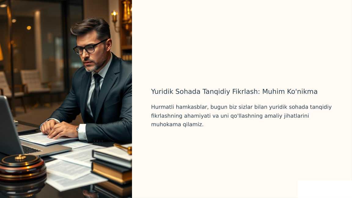 Yuridik sohada tanqidiy fikrlash