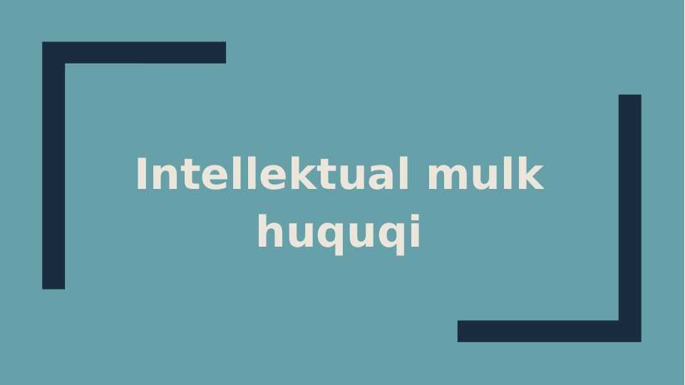 Intellektual mulk huquqi