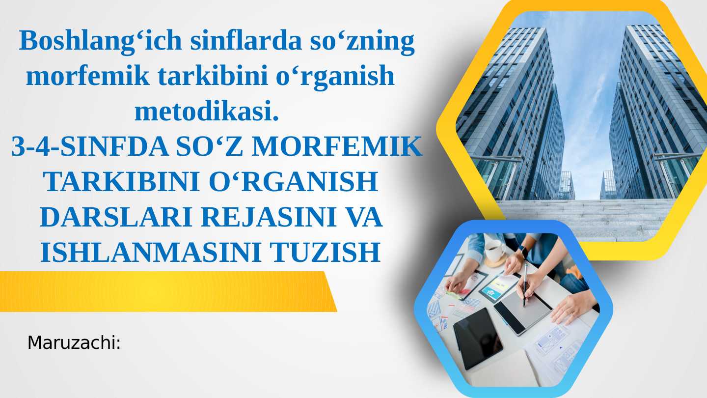 Boshlang‘ich sinflarda so‘zning morfemik tarkibini o‘rganish metodikasi. 3-4-SINFDA SO‘Z ...