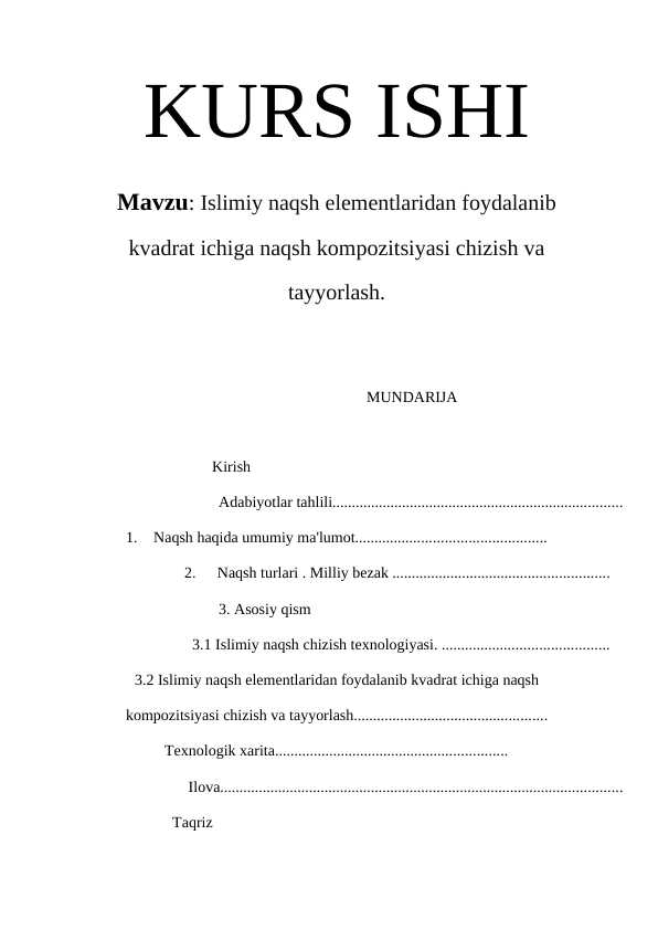 Islimiy naqsh elementlaridan foydalanib kvadrat ichiga naqsh ...
