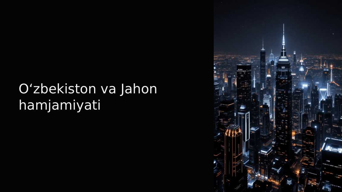 Oʻzbekiston va Jahon hamjamiyati