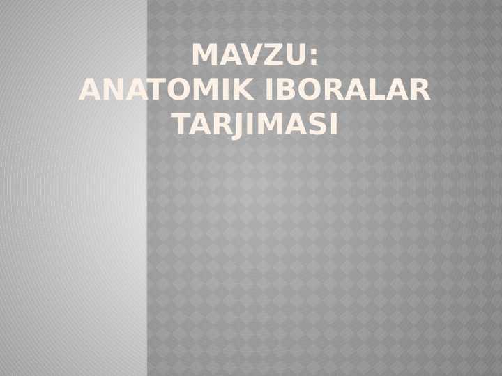 anatomik iboralar tarjimasi