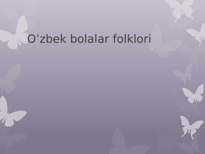 O’zbek bolalar folklori