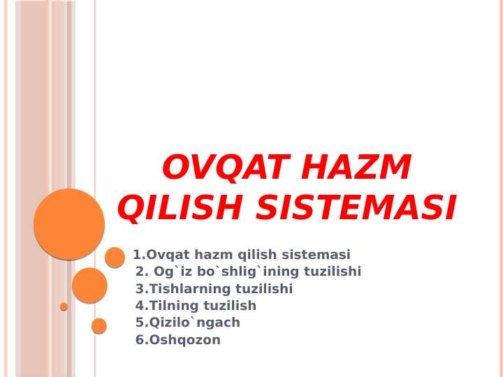 Ovqat hazm qilish sistemasi
