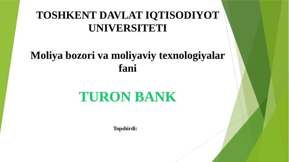 TURON BANK haqida slayd