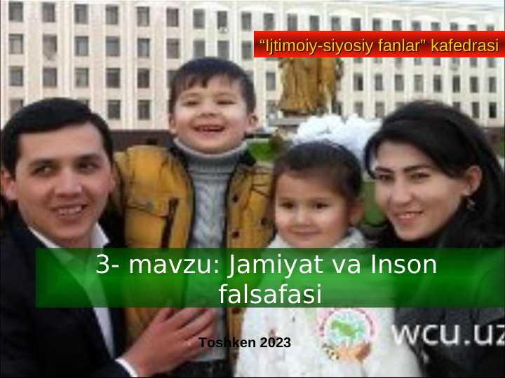 Jamiyat va Inson falsafasi