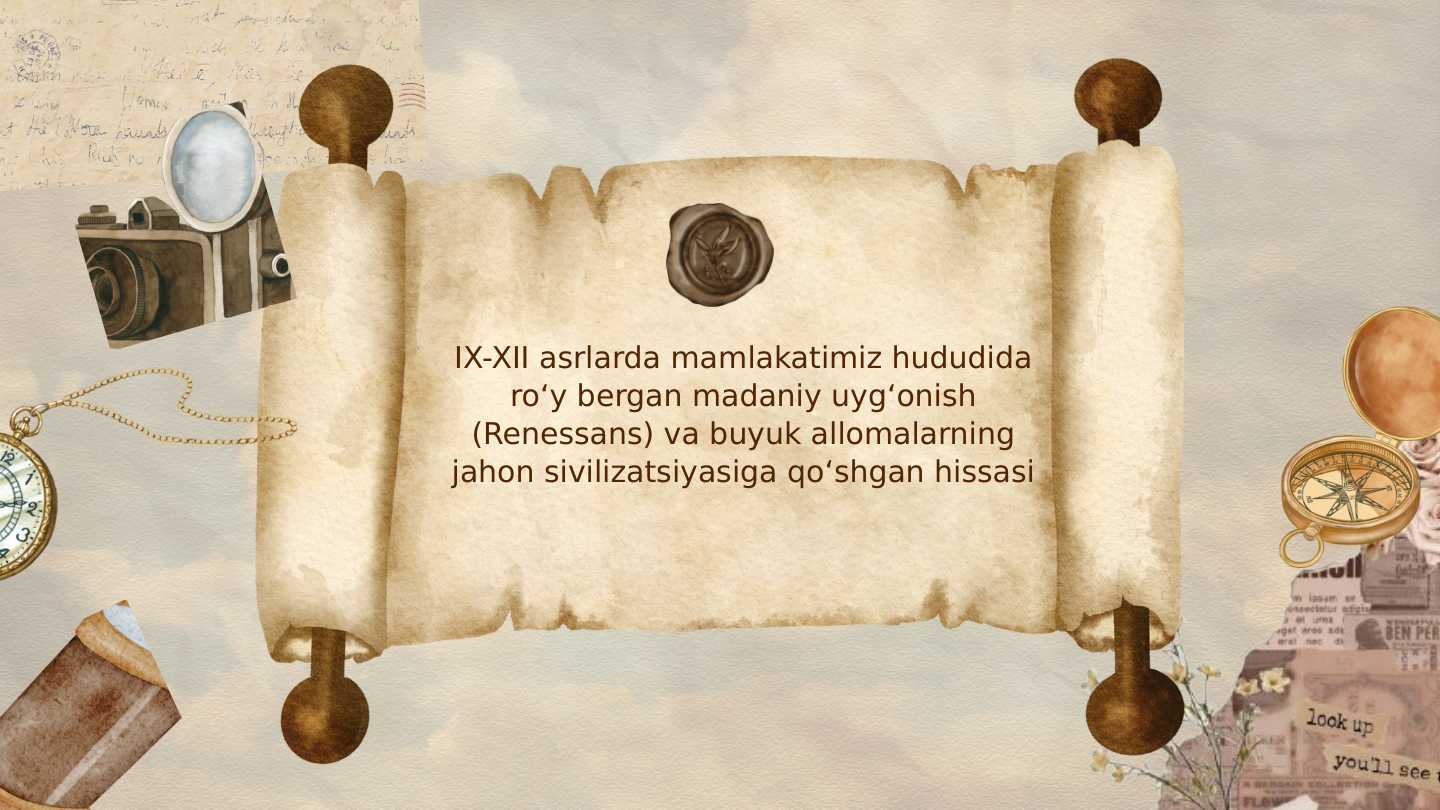 IX-XII Asrlardagi Sharq Renessansi: Buyuk Allomalar va Ilm-fan Yutuqlari