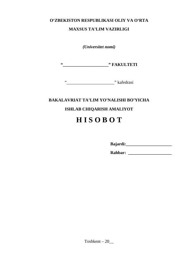 Hisobot (Milliy bank)