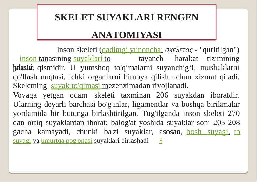 SKELET SUYAKLARI RENGEN ANATOMIYASI 2260