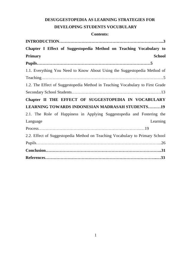 DESUGGESTOPEDIA AS LEARNING STRATEGIES FOR DEVELOPING STUDENTS VOCUBULARY