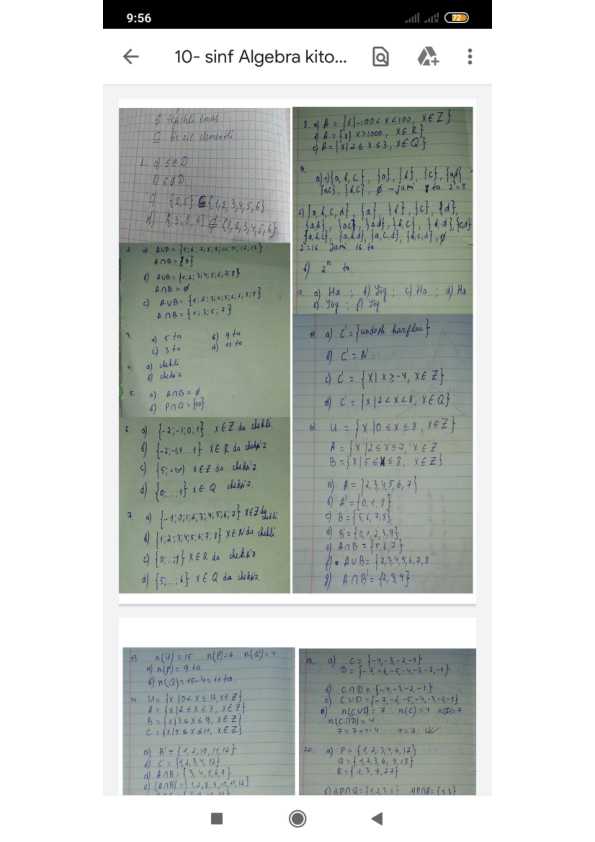 10- sinf Algebra kitob yechimi
