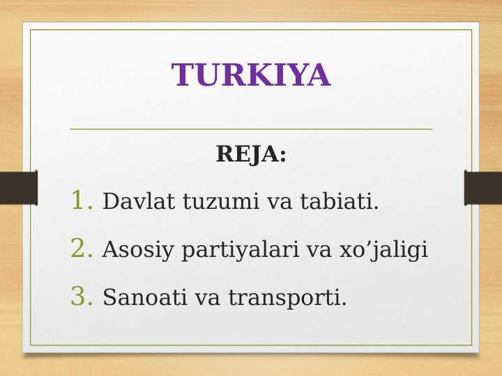 TURKIYA davlati