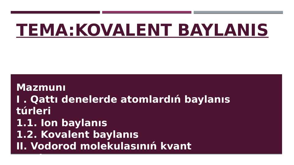 Kovalent baylanıs