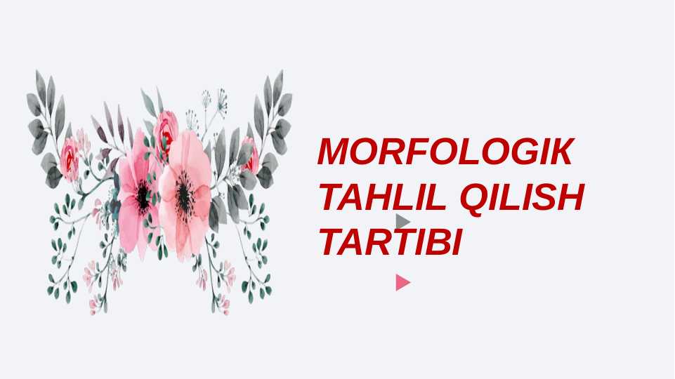Morfologik tahlil qilish tartibi