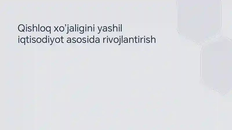 Yashil iqtisodiyot