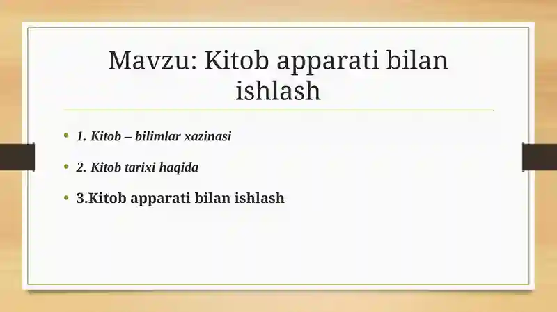 Kitob apparati bilan ishlash