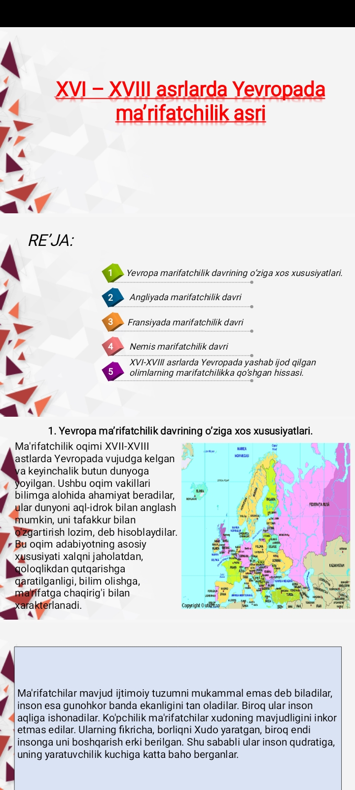 XVIII - XIX asrlarda Xalqaro munosabatlar. Fransiya - Prussiya urushi