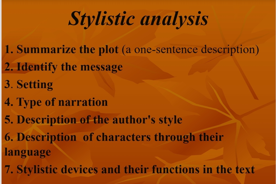Stylistic analysis