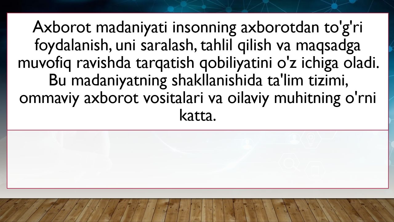 edia savodxonlik va axborot madaniyati evalutsiya va jamiyatdagi ahamiyati