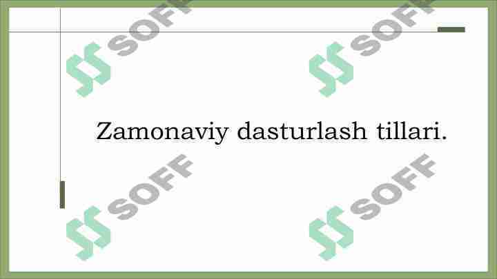 Zamonaviy dasturlash tillari