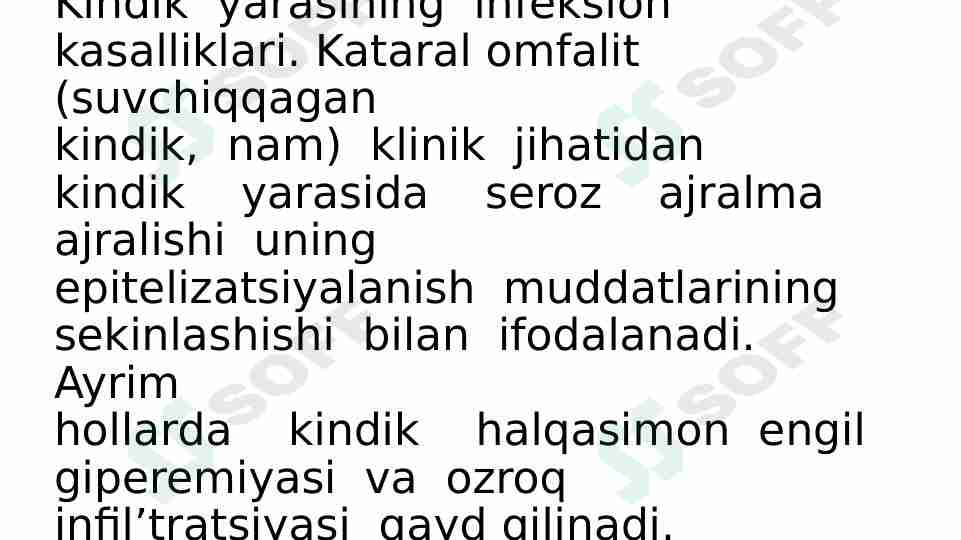 Kindik yarasining infeksion kasalliklari