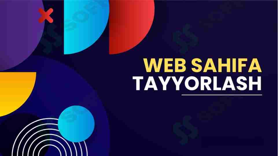 Web sahifa tayyorlash
