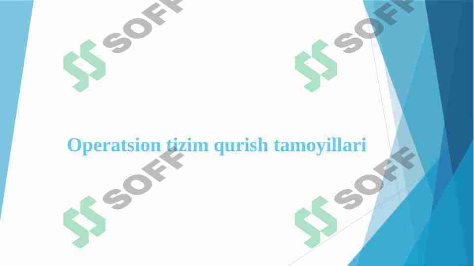 Operatsion tizim qurish tamoyillari