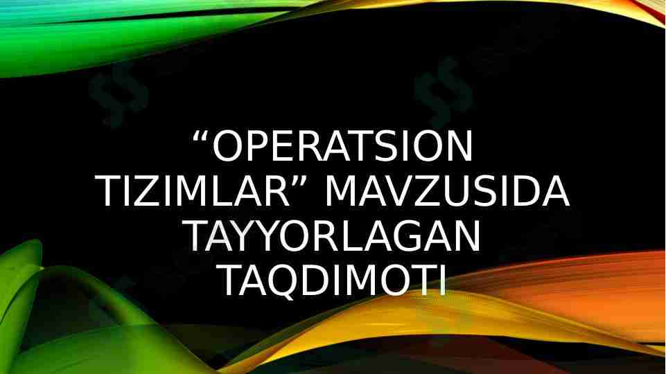 Operatsion tizimlari
