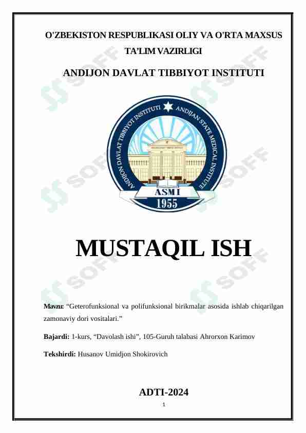 Geterofunksional va polifunksional birikmalar asosida ishlab ...