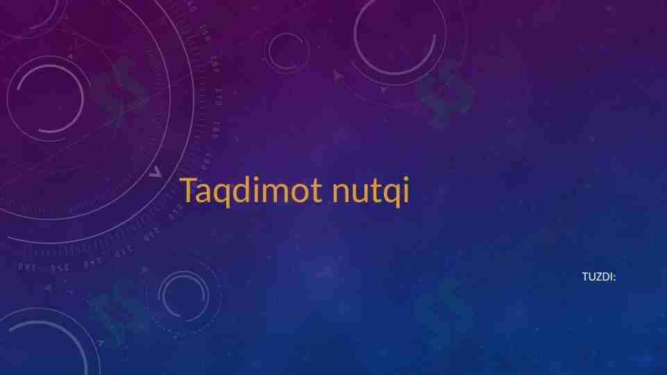 Taqdimot nutqi
