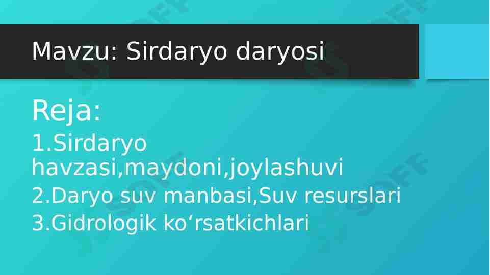 Sirdaryo daryosi