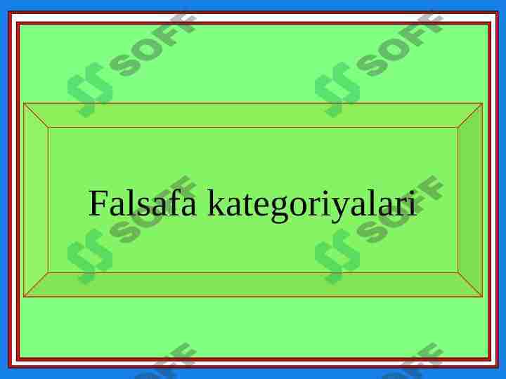 Falsafa kategoriyalari