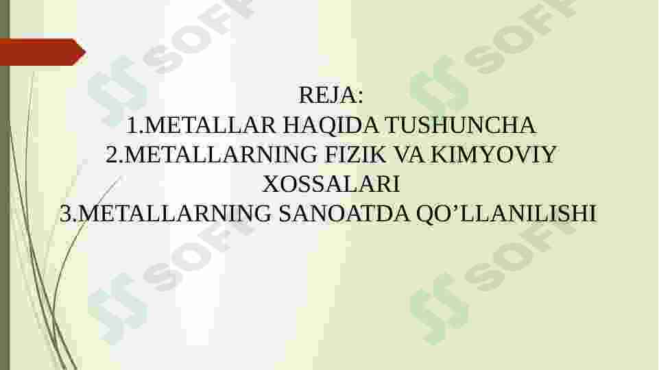 Metallar va ularning xossalari