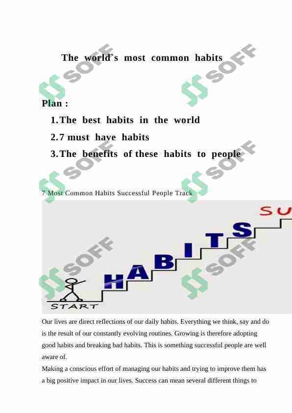 The world`s most common habits