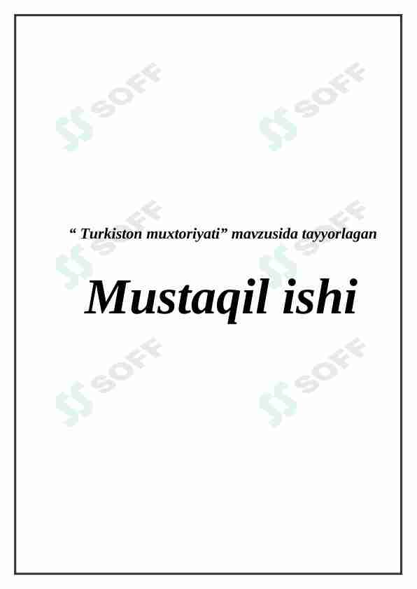 Turkiston muxtoriyati