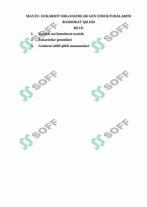 eukariot organizmlar gen strukturasi