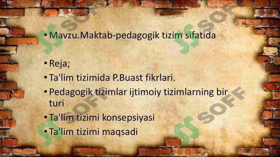 Maktab-pedagogik tizim sifatida