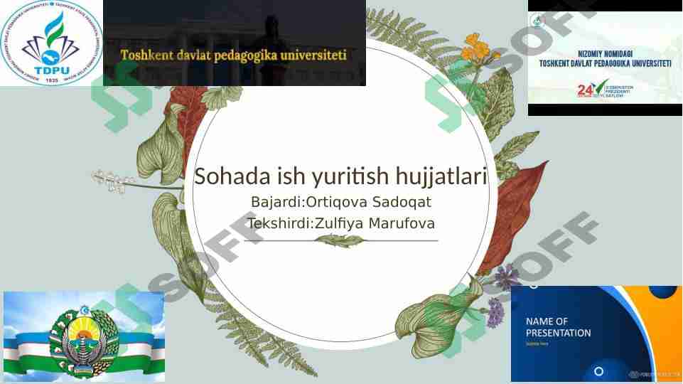 Sohada ish yuritish hujjatlari