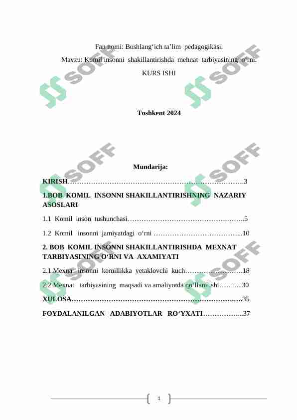 Komil inson shakillantirish