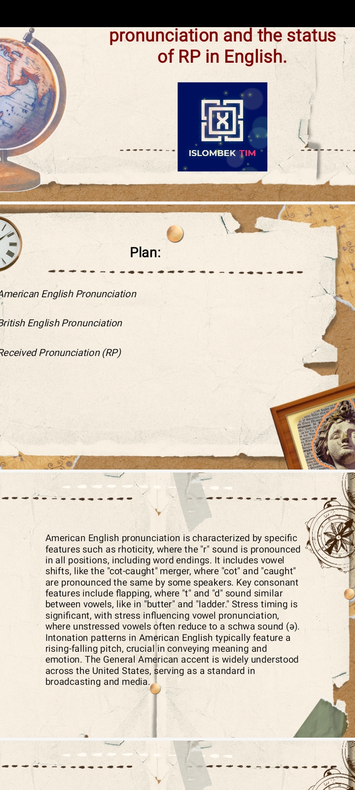 The principal types of English pronunciation and the status of RP in ...