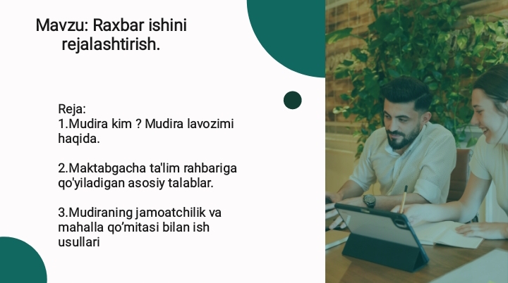 Rahbar ishini rejalashtirish