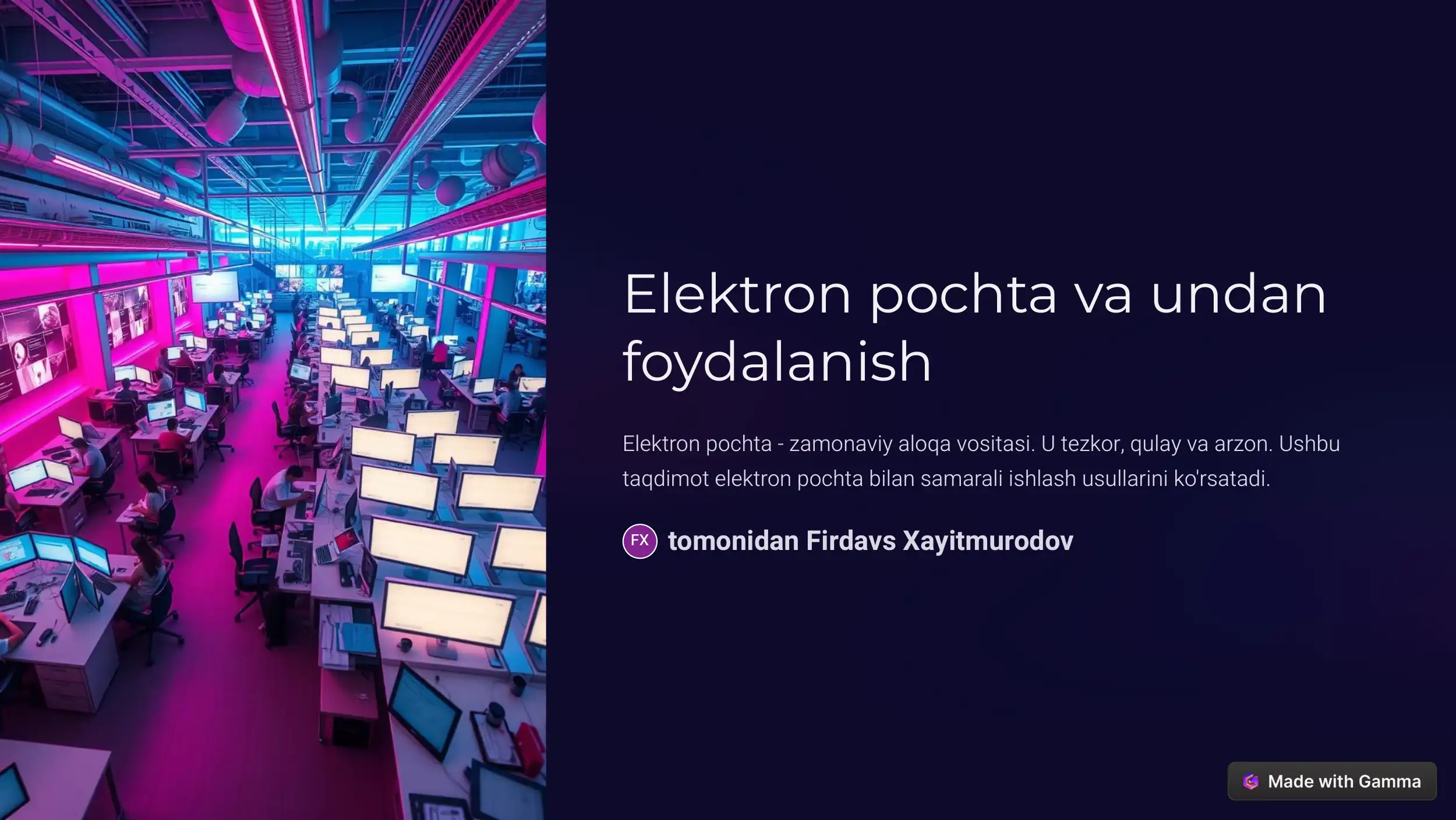 elektron pochta va undan foydalanish